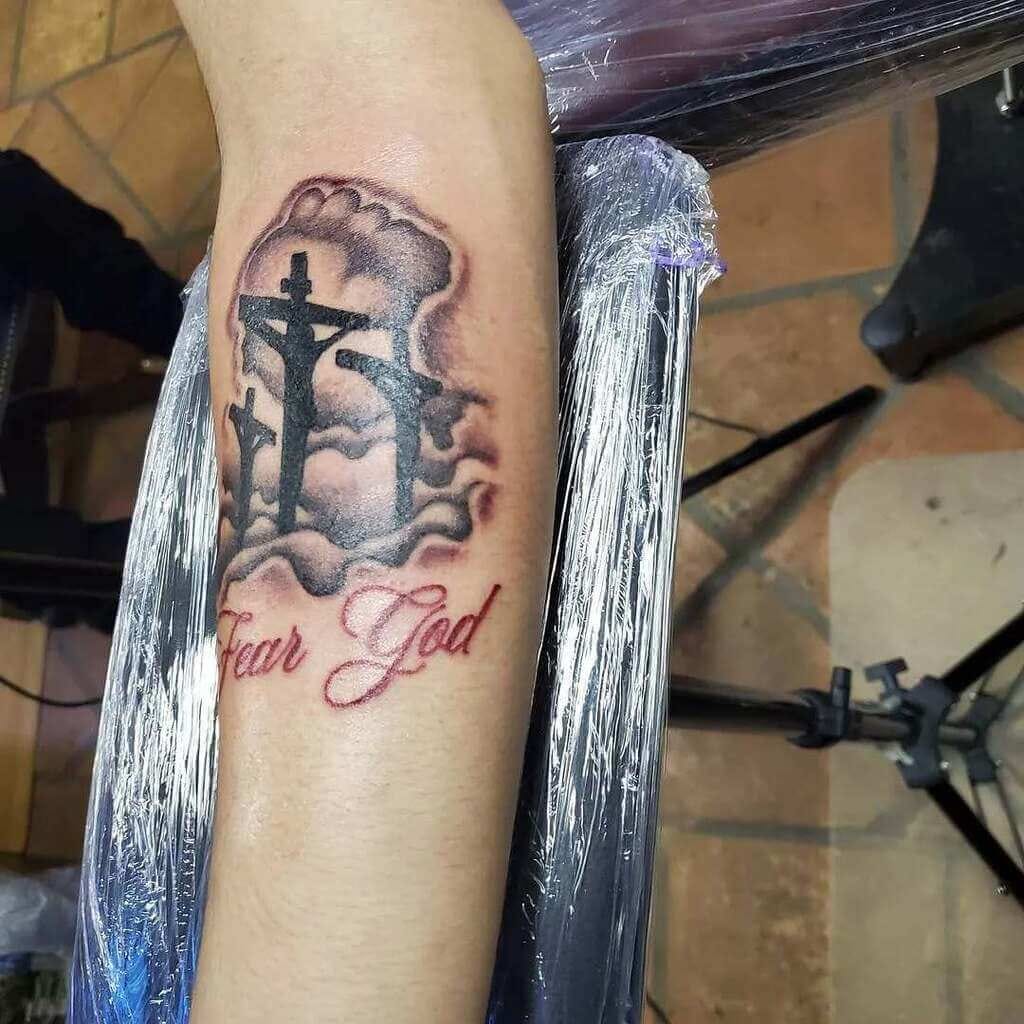 Forearm Cross Tattoos