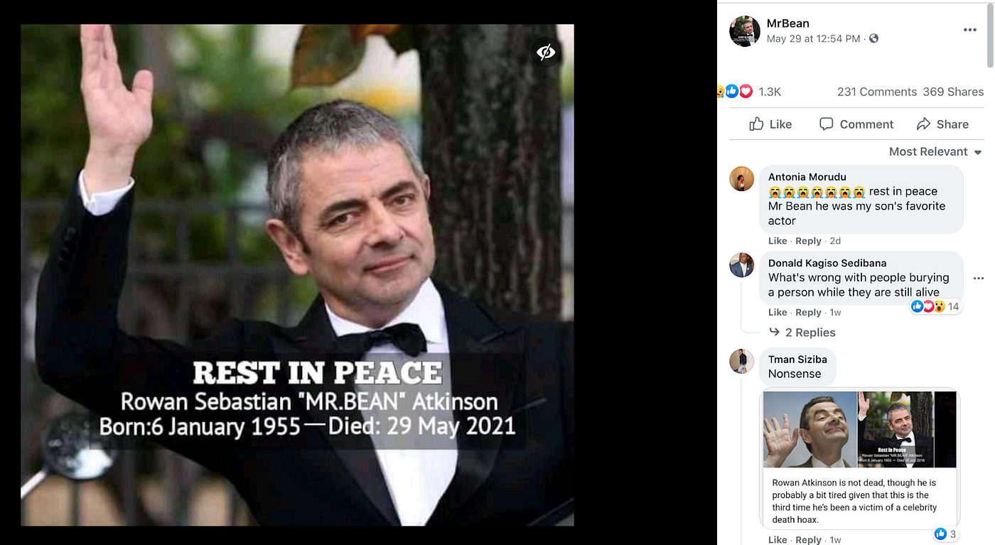 Rowan Atkinson Death Hoax