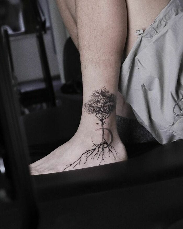 Tree Tattoos On Ankle
