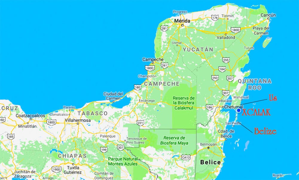 Xcalak Map