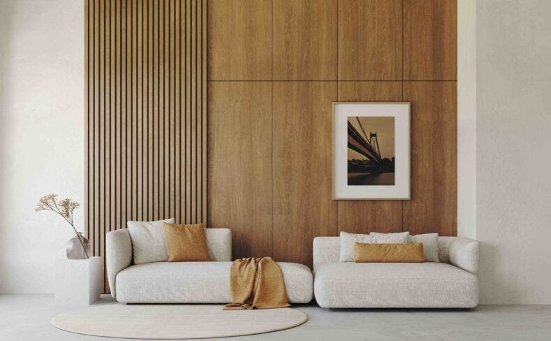 Cartoon Wood Paneling Interior Walls