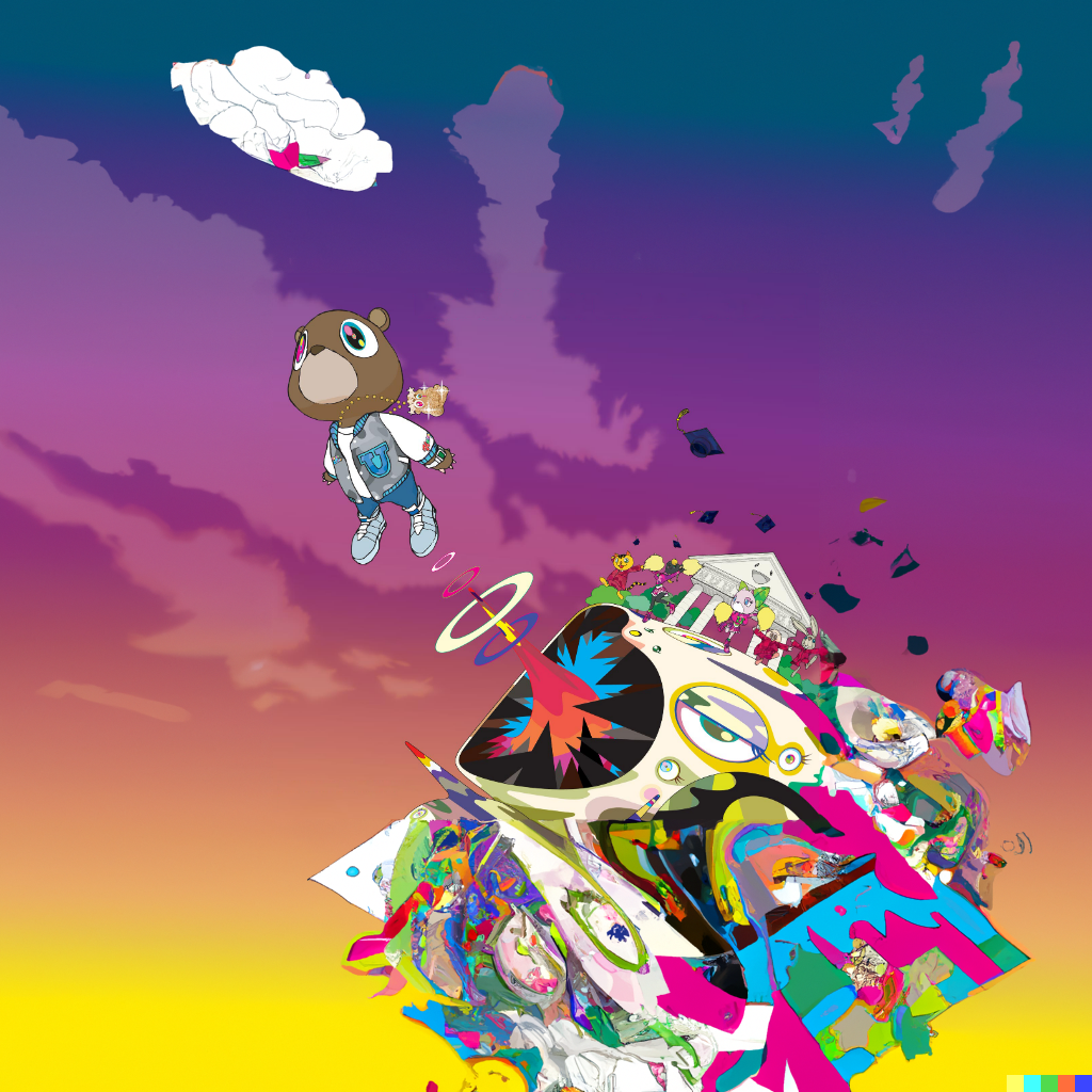 Kanye West Album Cartoons Kanye West Graduation Album Cover On Craiyon