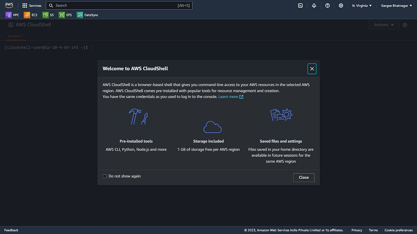 Use Aws Cloudshell And Run Aws Cli Commands Validation Of S3 Bucket