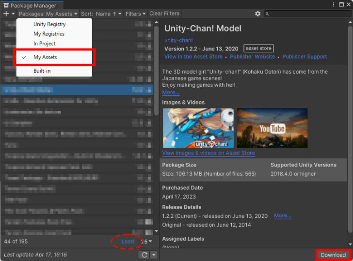 Unity Asset Store Importer Unitylist