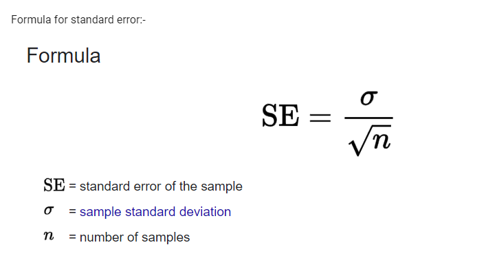 Standard Error Formula