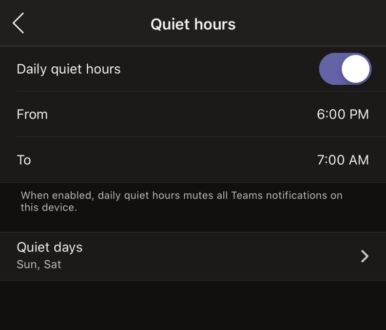 Do Not Disturb Break Time