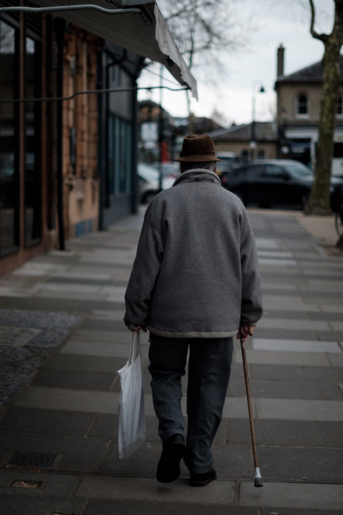Homeless Man Walking Away