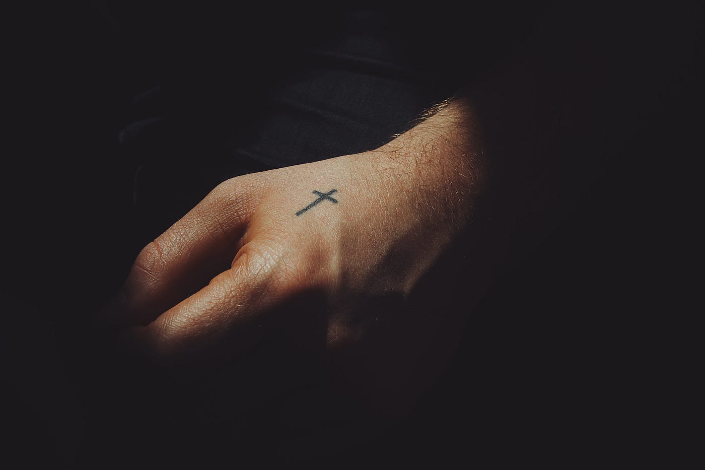 God Hands With Cross Tattoo