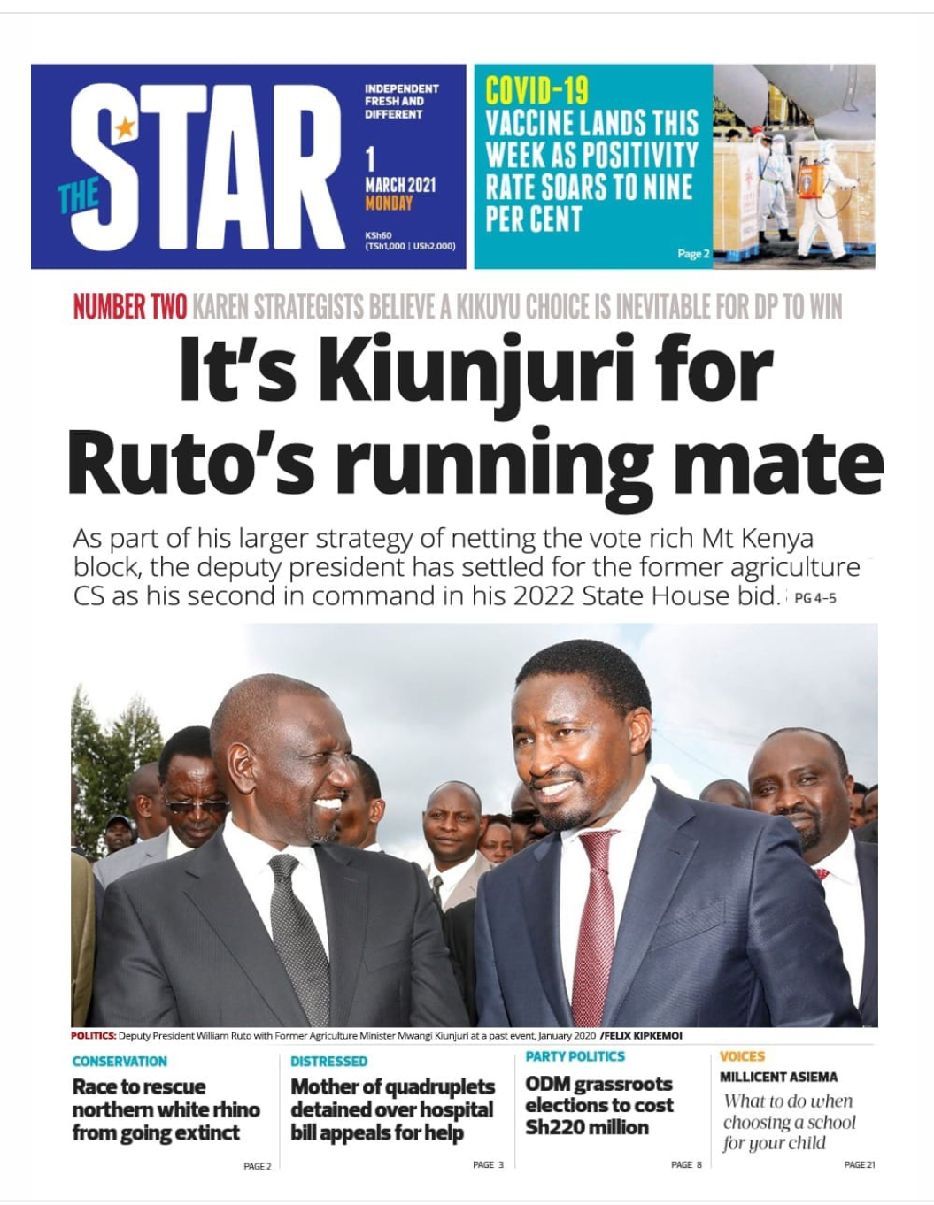 The Star Newspaper Front Page