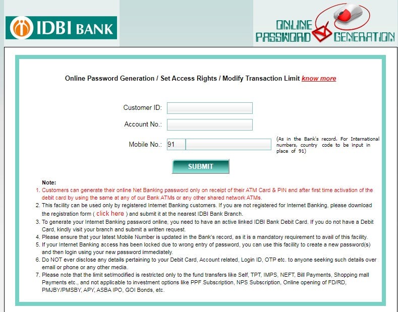 Idbi Net Banking