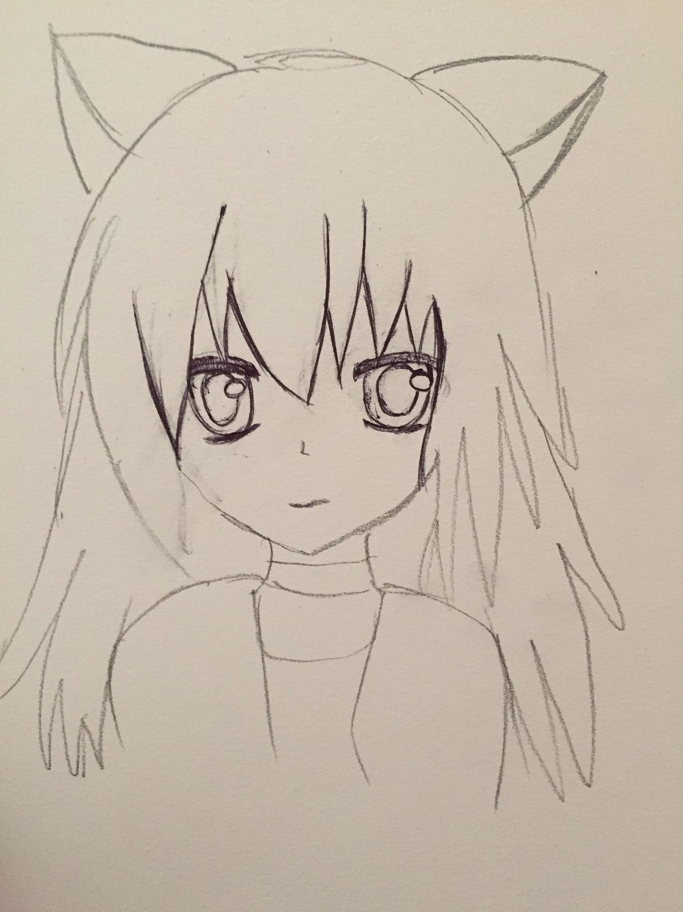 How To Draw A Girl With Cat Ears Easy