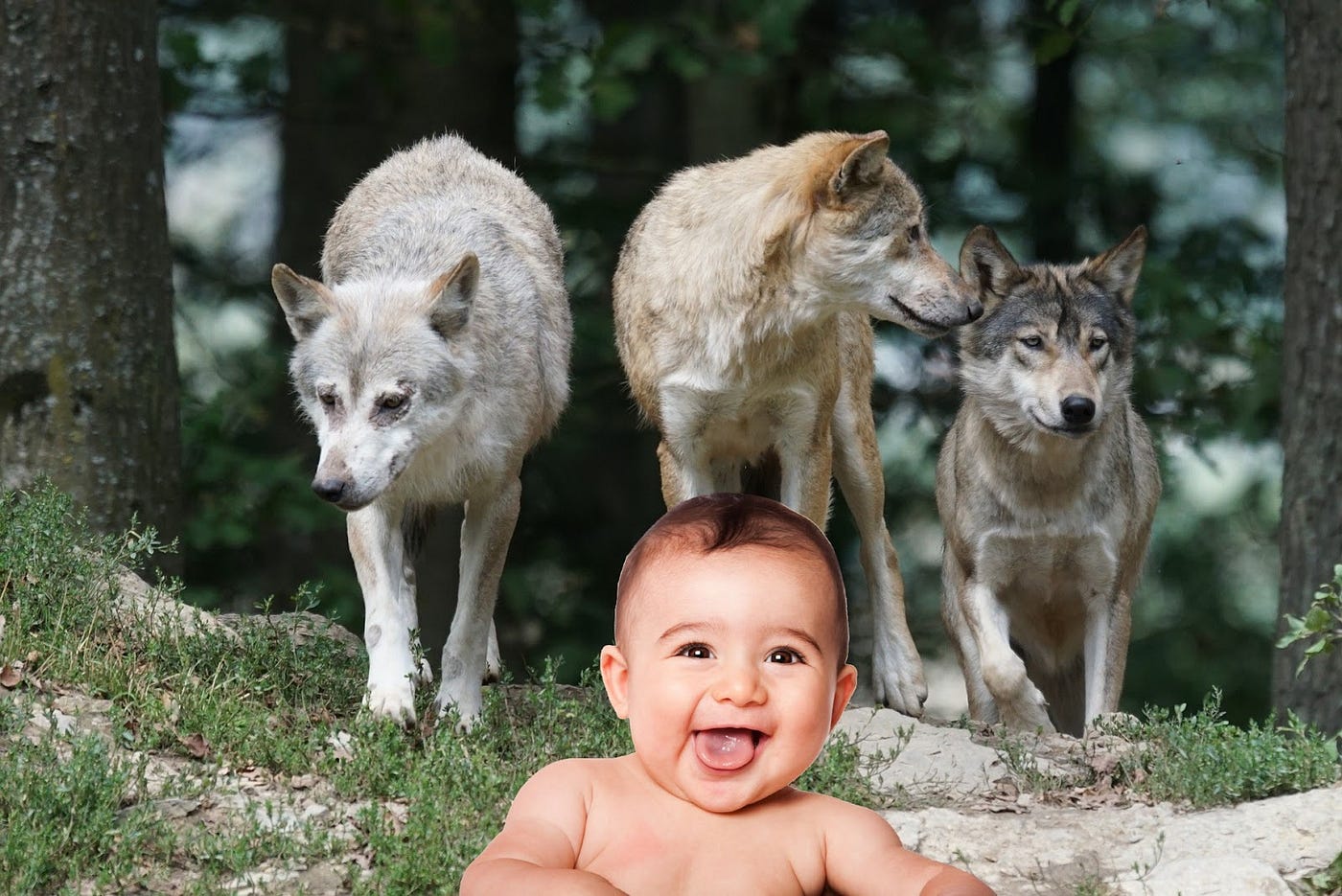 Human Wolf Family