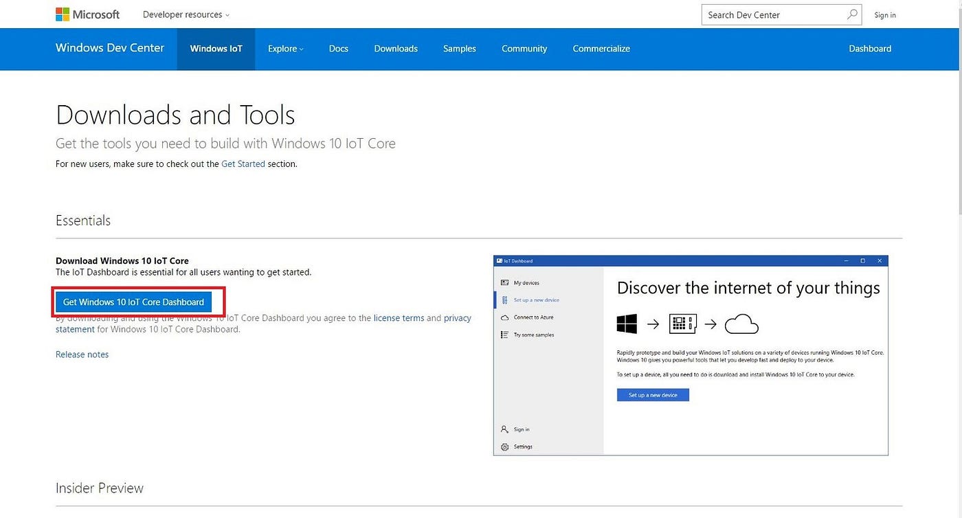 Overview Getting Started With Windows Iot Core On