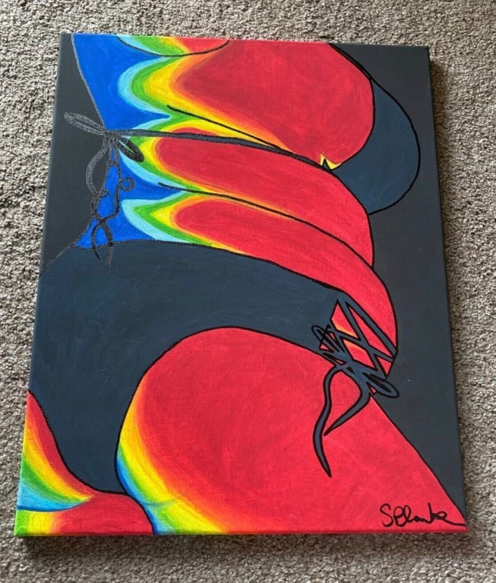 Body painting on canvas store