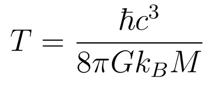 Hawking Black Hole Equation For