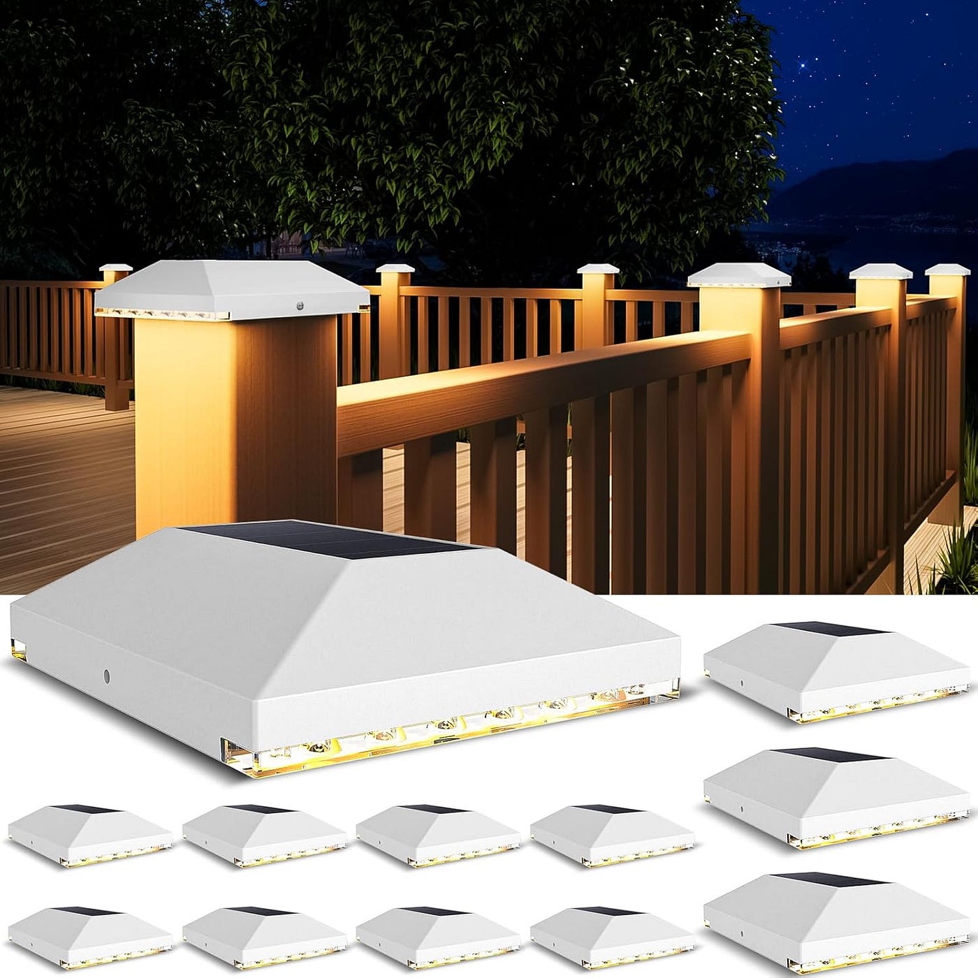 Pine Top Solar Fence Caps Pine Top Sales 3 Light Fence Post Cap