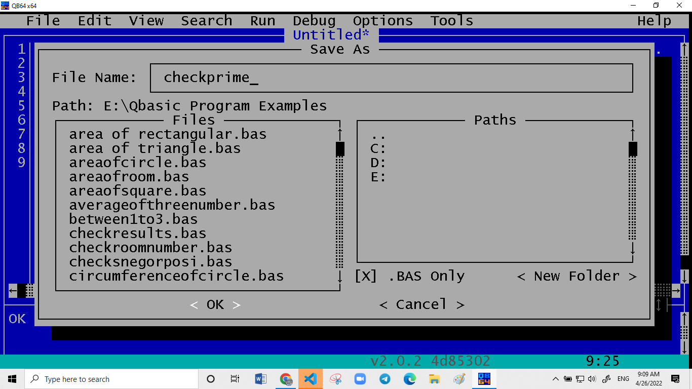 Qbasic For Windows 7
