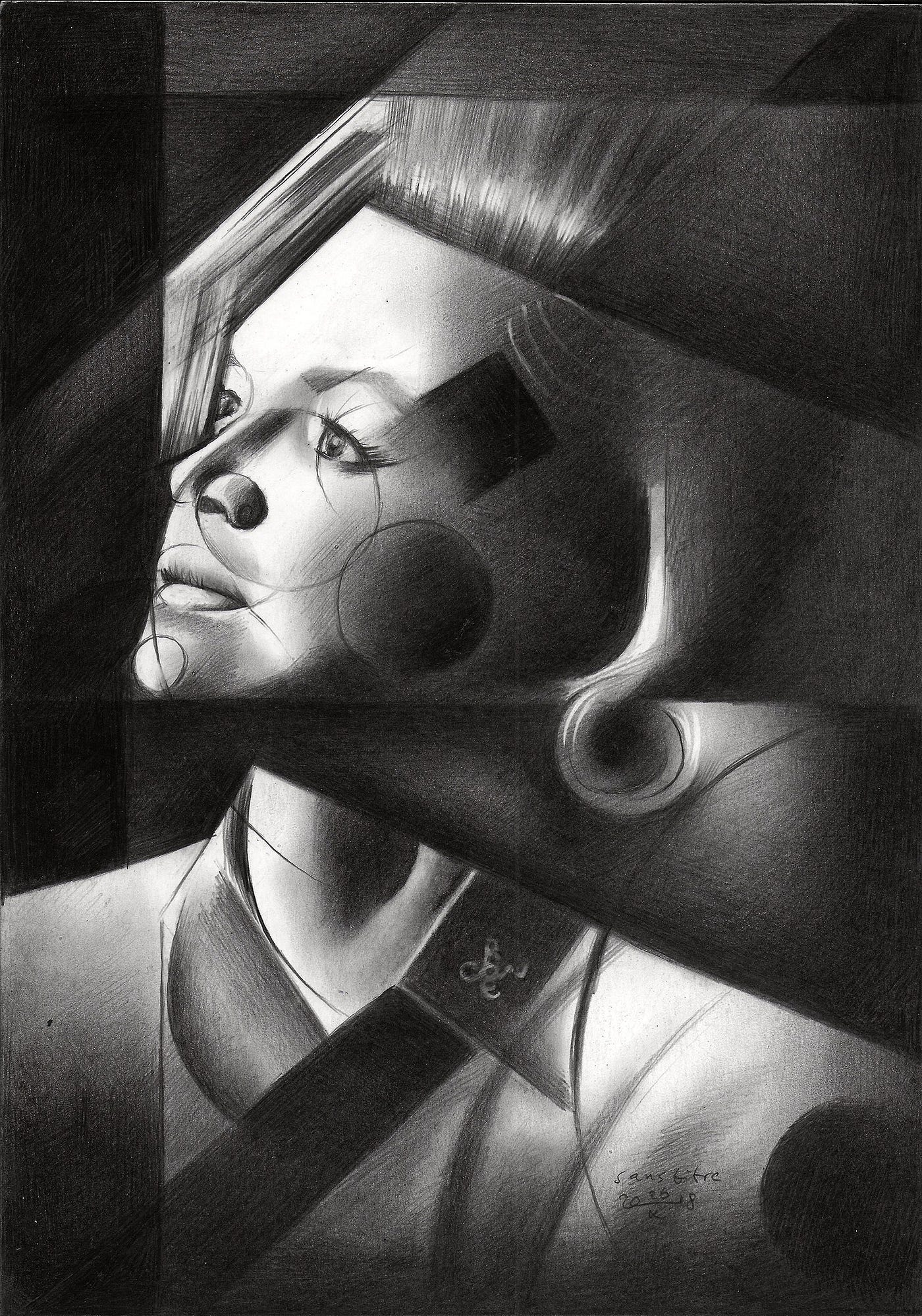 Female Head Drawing Reference