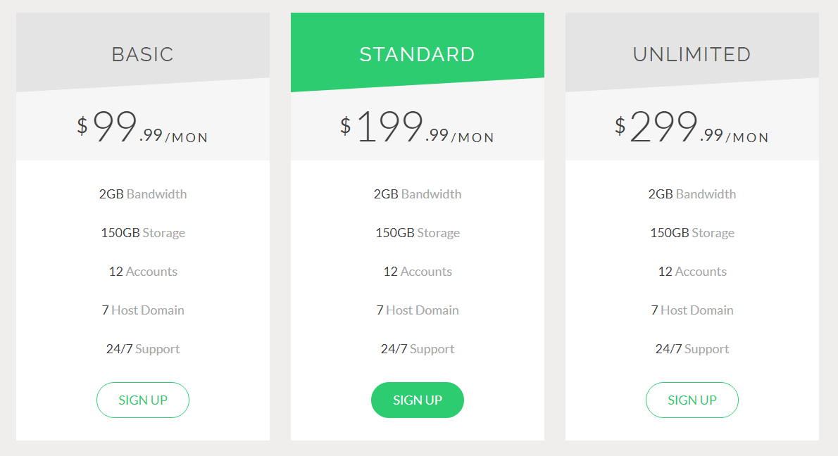 Pricing Table Css