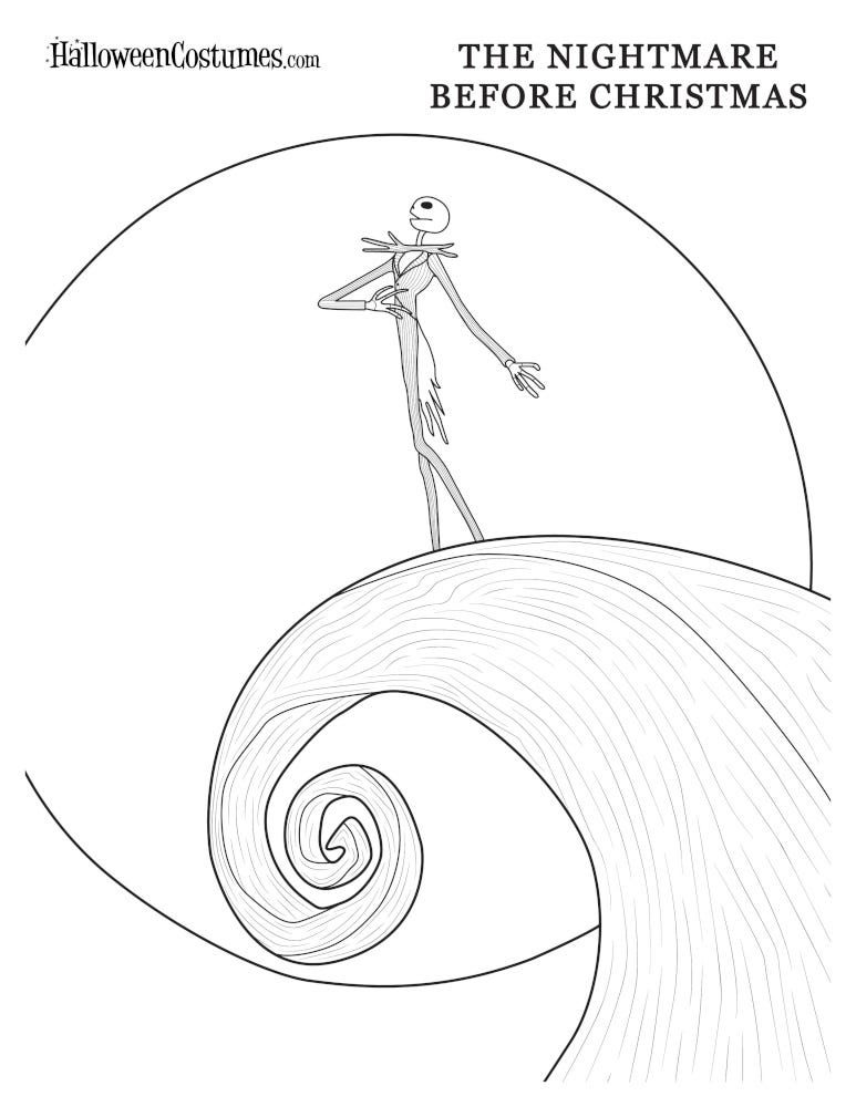 Nightmare Before Christmas Scenery Coloring Pages