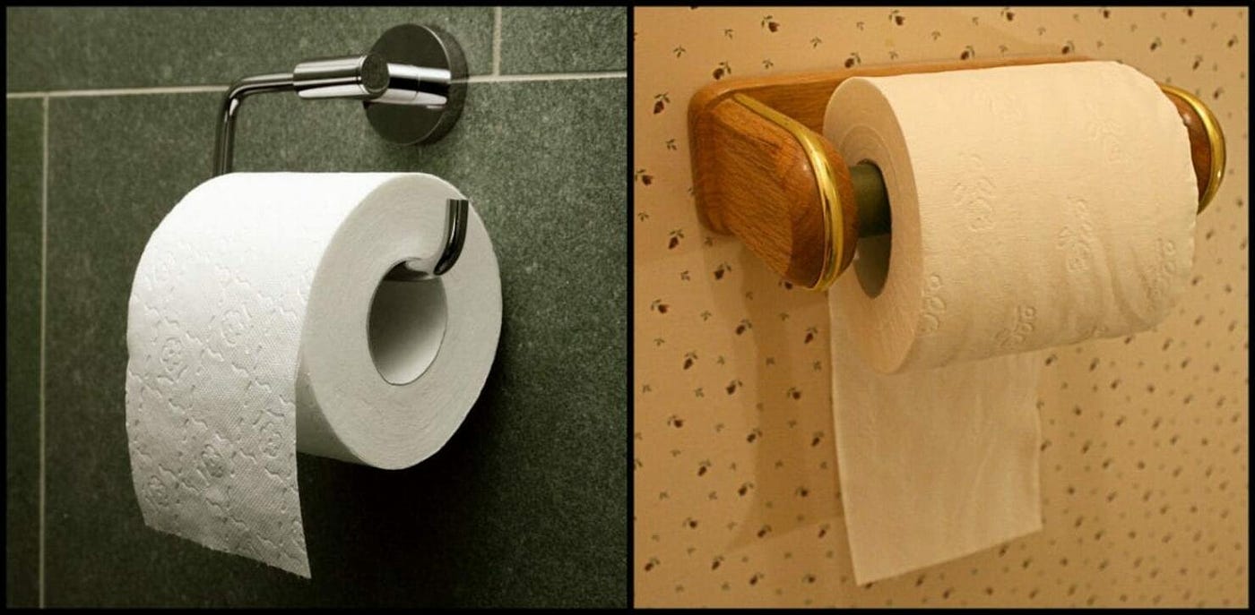 Toilet Paper Roll Over Or Under Toilet Roll Holders For Small