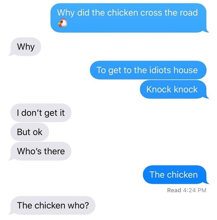 Chicken Cross The Road Jokes The #chickens Passing This Joke To You