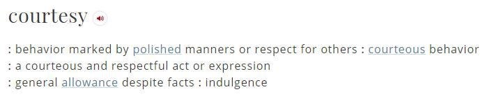 Common Courtesy And Respect