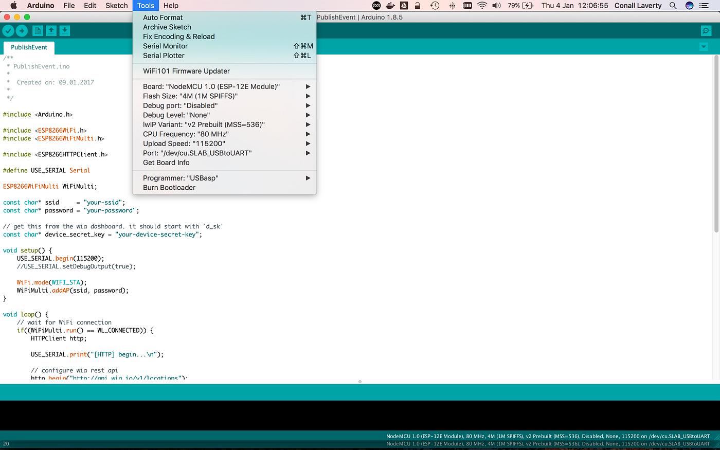 Location Of Esp8266wifih File Installation