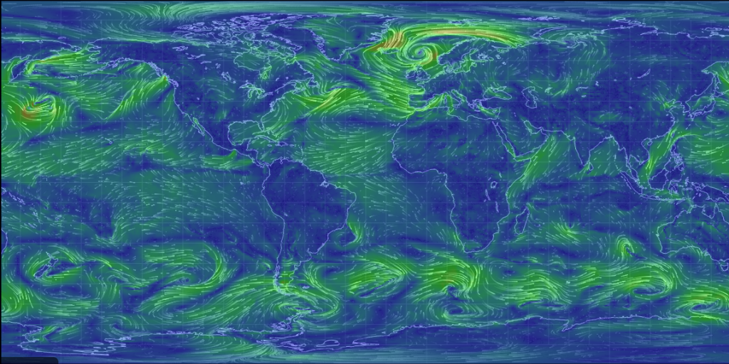 Mapa De Direcao Do Vento