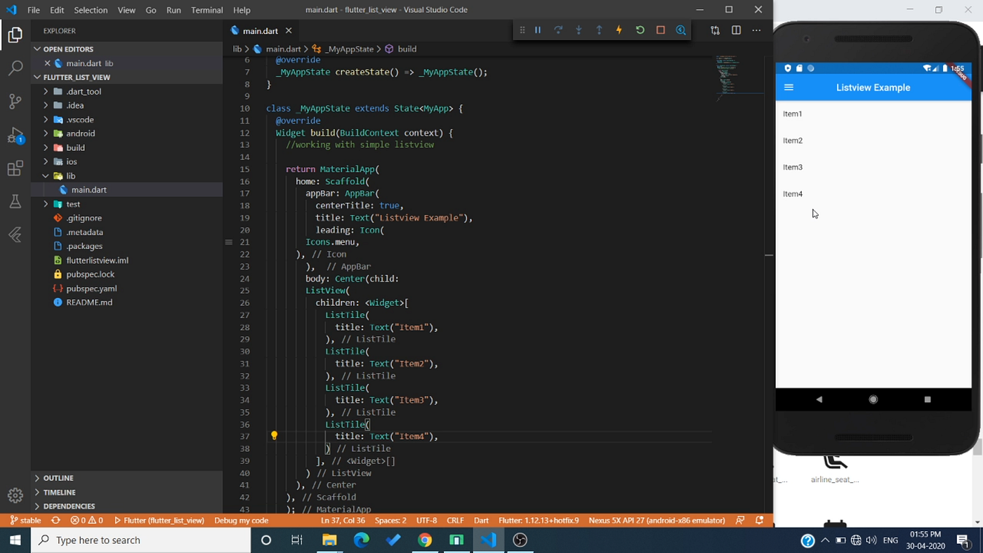 Flutter Listview Example Codesfor Flutter Firebase Database And