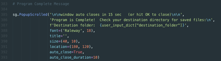 Use Pysimplegui To Get Userinput Parameters And Go From