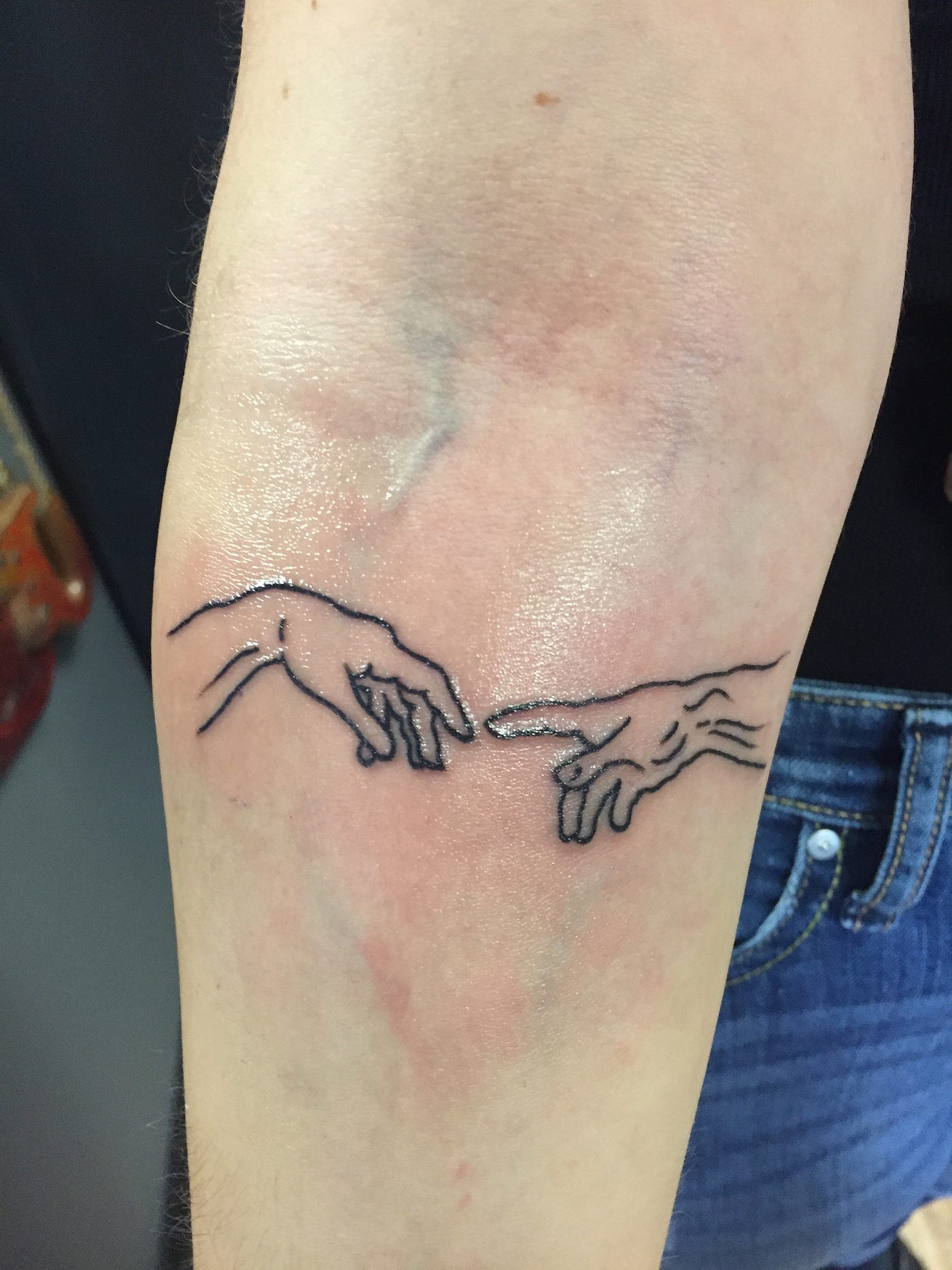 Creation Of Adam Hands Tattoo