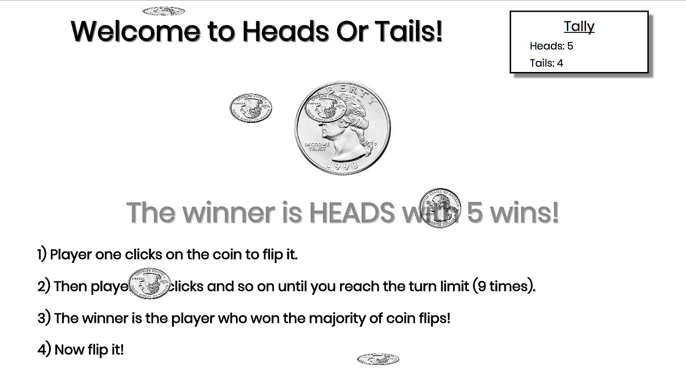 Create a Coin Flip using HTML, CSS & JavaScript - GeeksforGeeks🤥 ... Create a Coin Flip using HTML, CSS & JavaScript - GeeksforGeeks🤥 ...