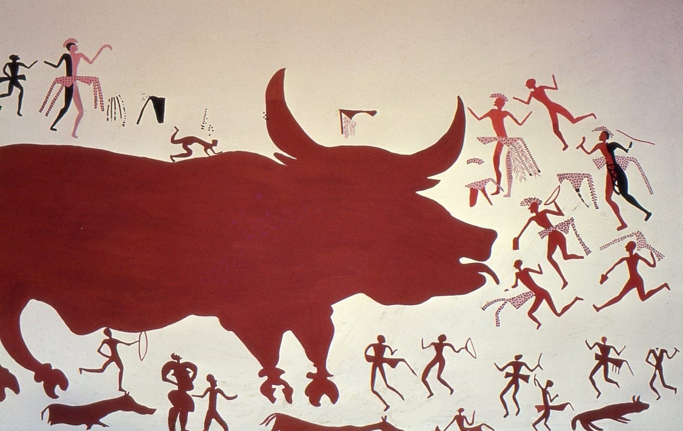 Neolithic People Hunting Stone Age People Speared Eels With
