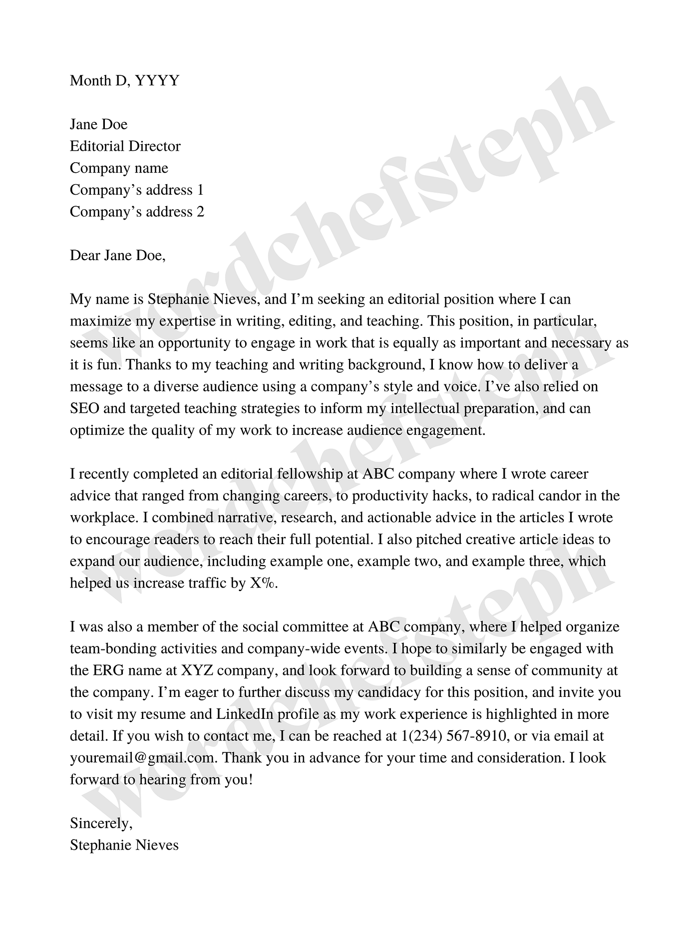 Fellowship Cover Letter Sample How To Write A Great Cover Letter For
