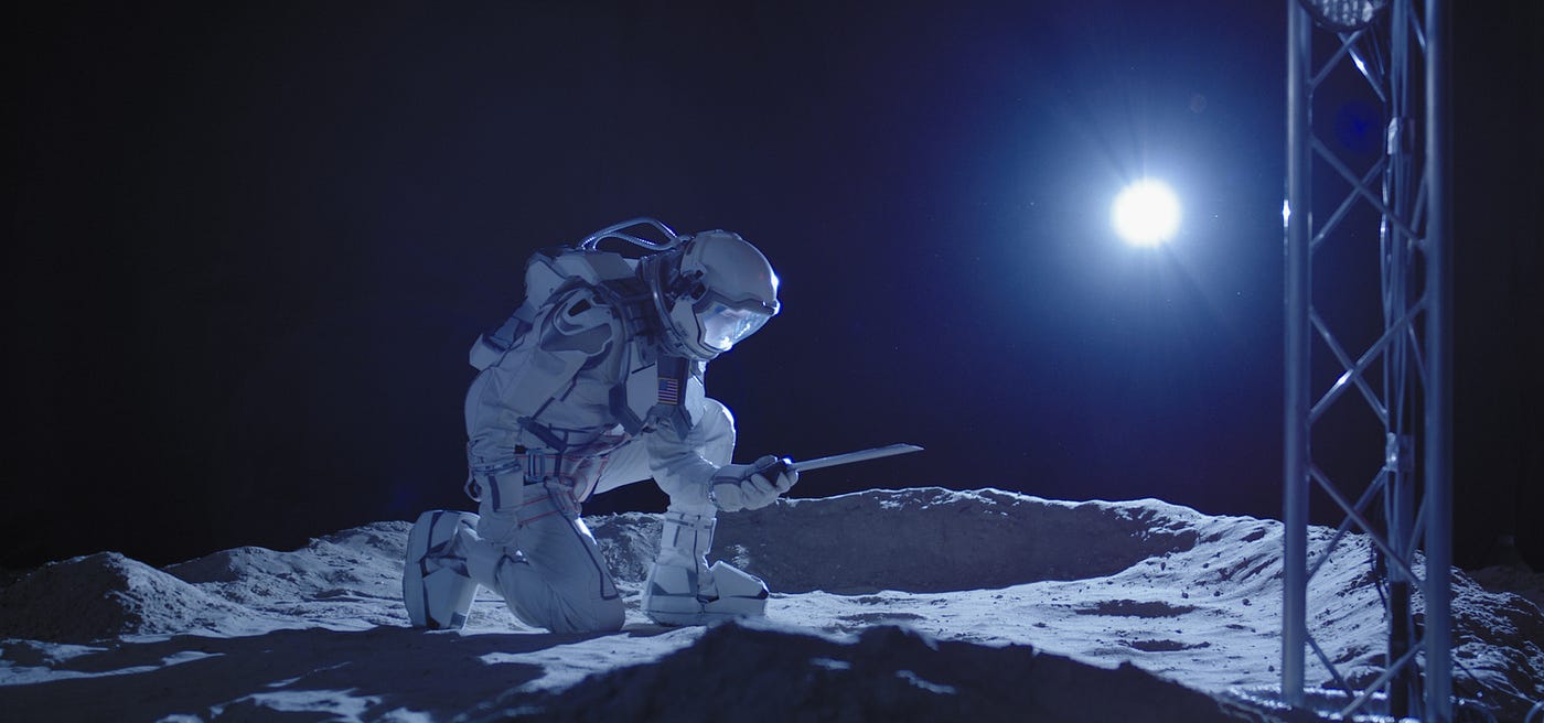 Astronaut Jumping On The Moon