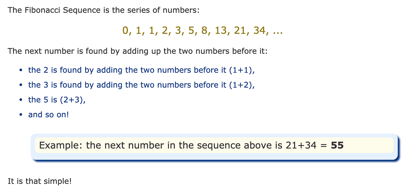 100 Fibonacci Numbers