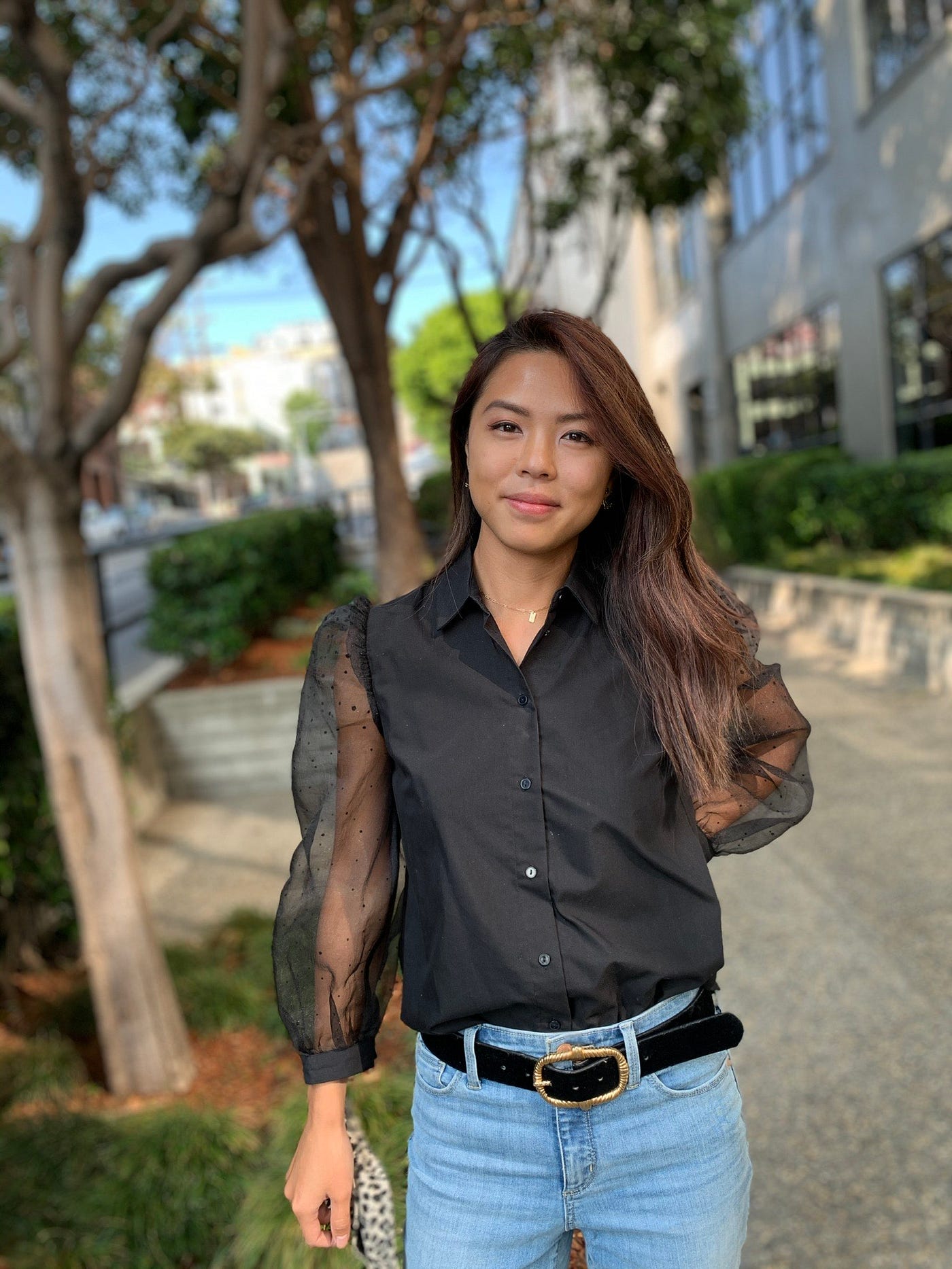 Sheer Black Blouse Outfit