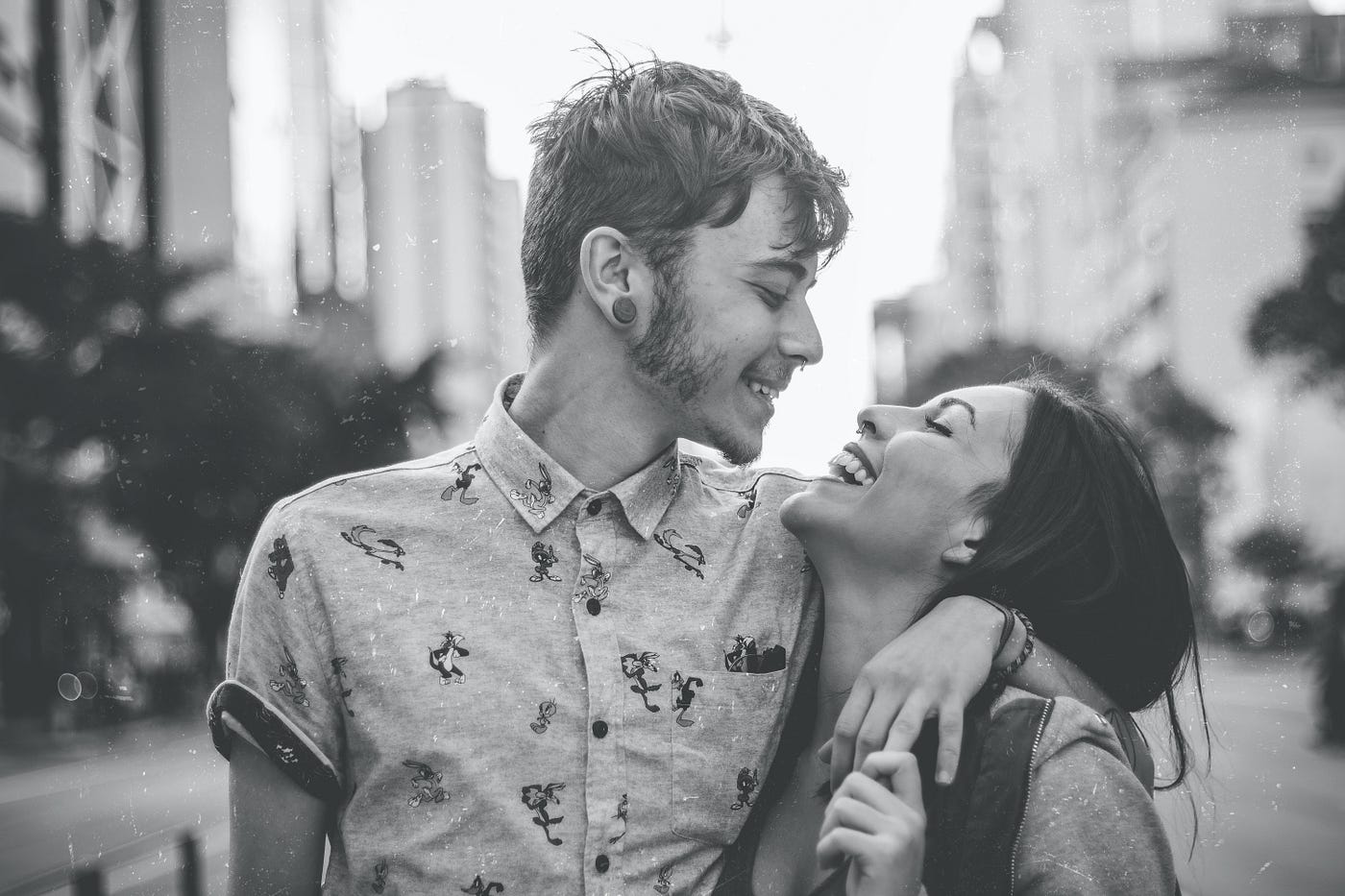 Grayscale Photography Love