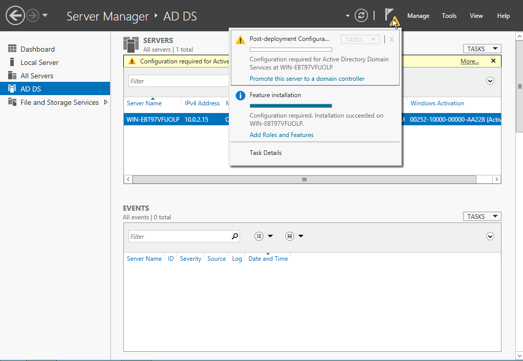 Installing Active Directory On Windows Server 2012