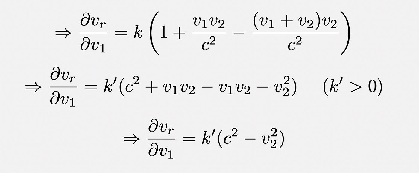 Special Relativity Speed Equation