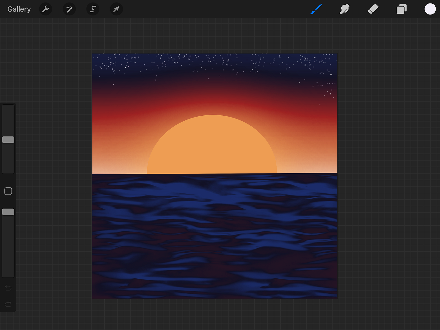 How To Draw Sunset Digital