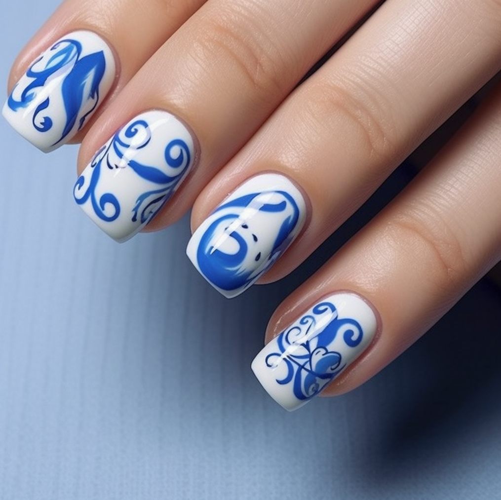 Formal Nails Blue