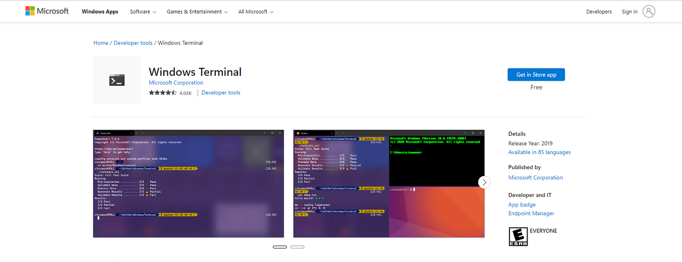Windowsterminal.exe Silvio Di Benedetto Windows Terminal Preview