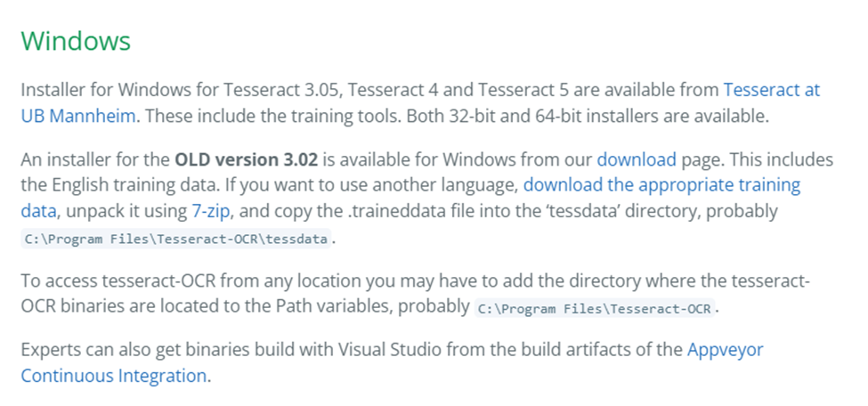 Tesseract.exe File Download
