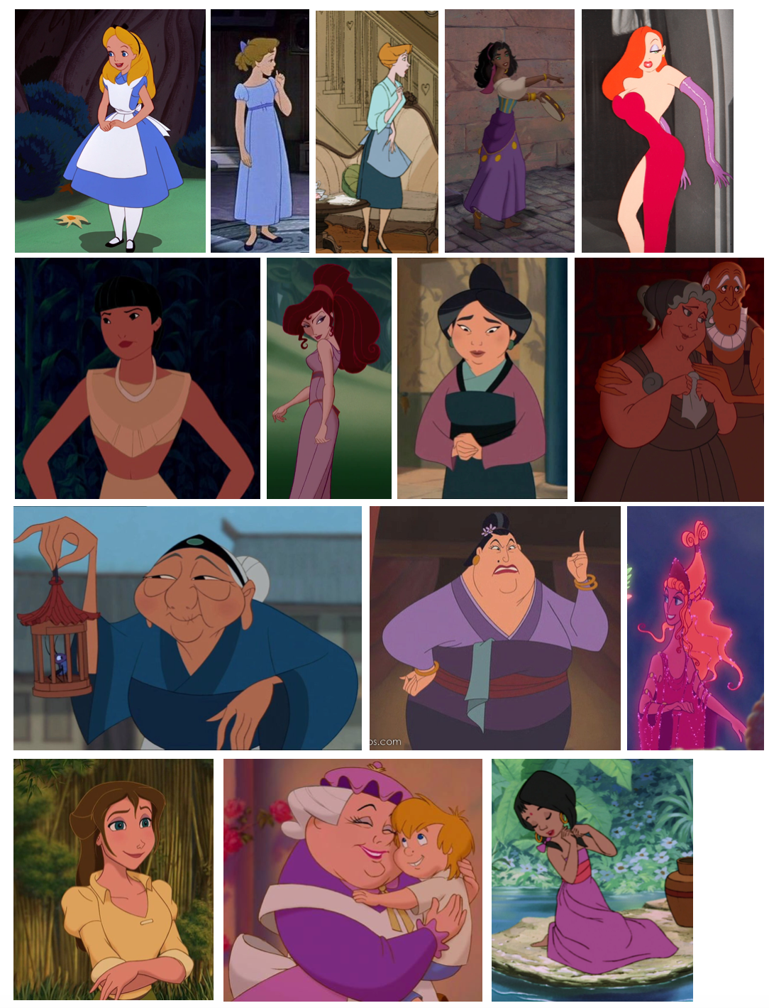 Disney Female Characters List With Pictures