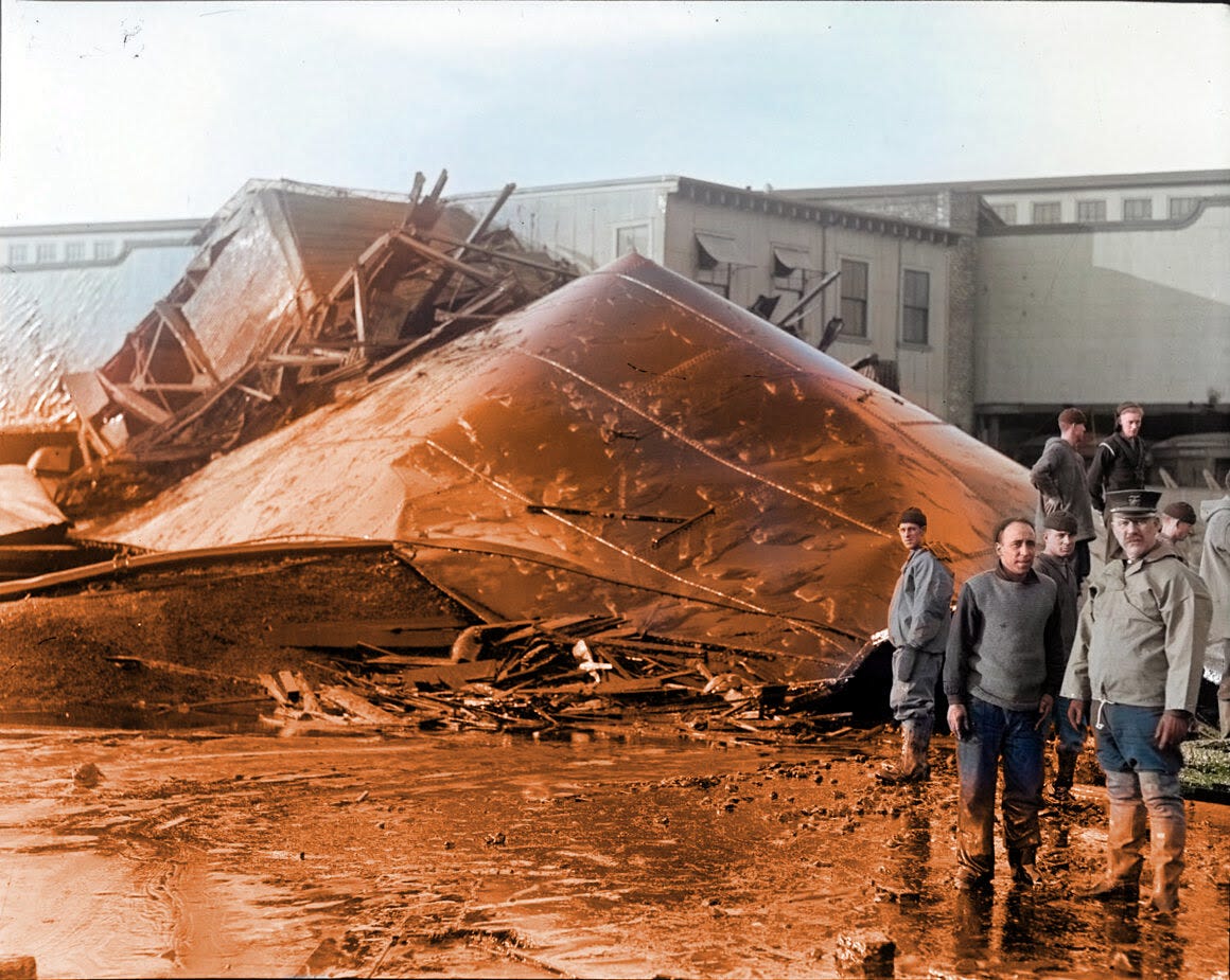 Molasses Flood Tank The Great Molasses Flood: Boston, 1919