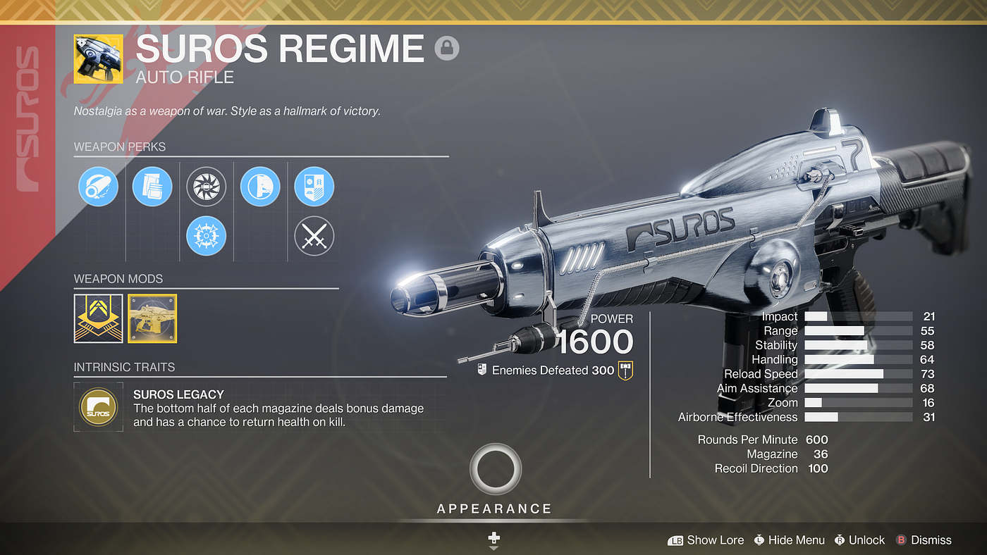 Destiny Suros Regime