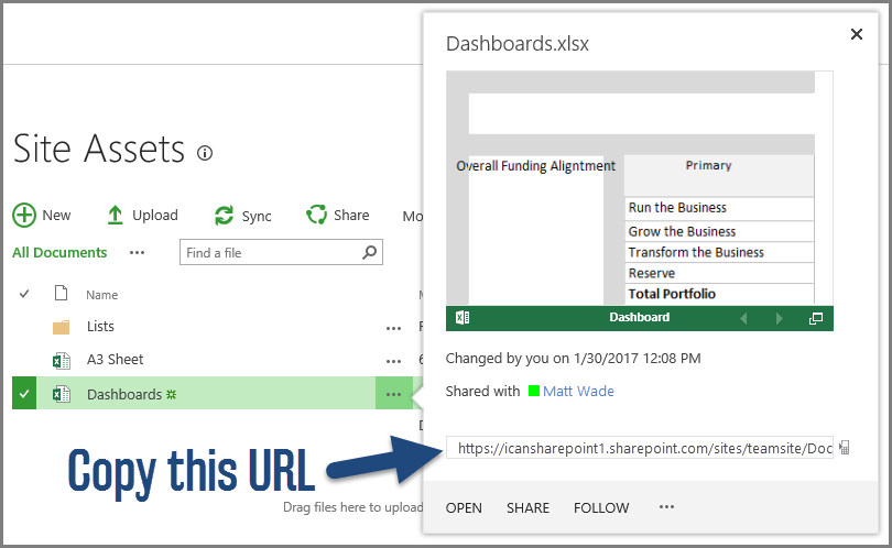 Microsoft Sharepoint Dashboard