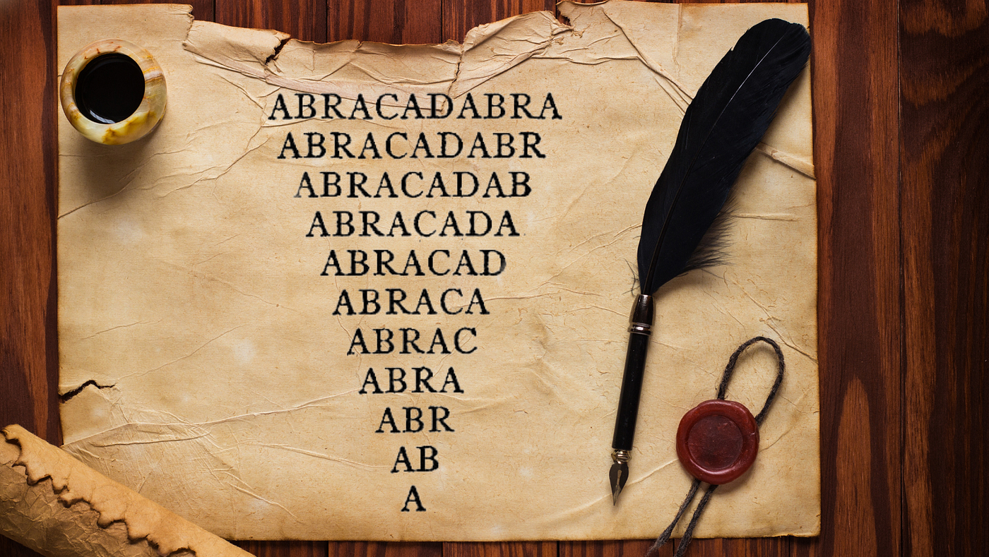 Abracadabra Hebrew Letters